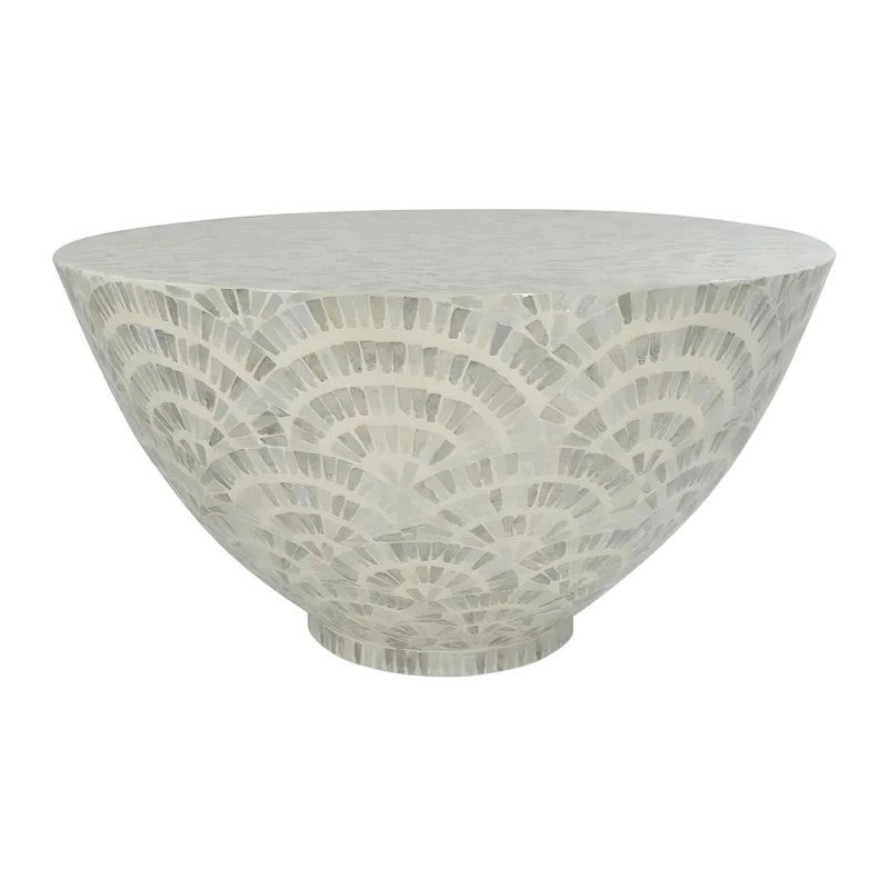 Aria Shell Inlaid Round Coffee Table, 78cm