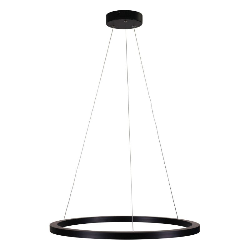 Nebula Metal Dimmable LED Halo Ring Pendant Light, 60cm, CCT, Black