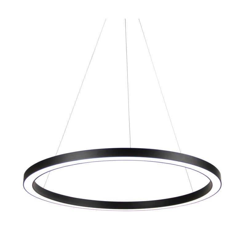 Nebula Metal Dimmable LED Halo Ring Pendant Light, 60cm, CCT, Black