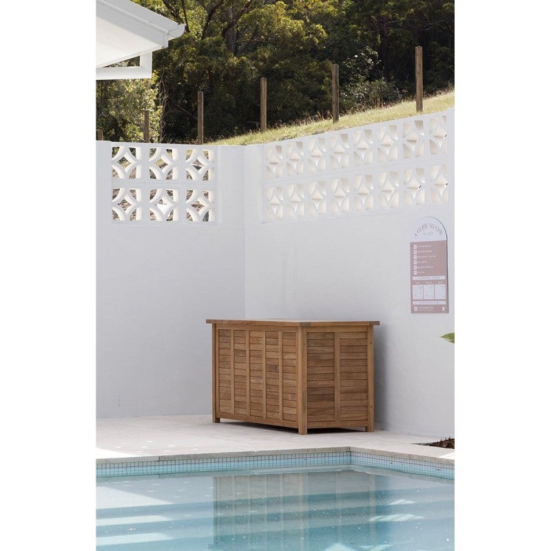 Melba Teak Timber Outdoor Storage Trunk