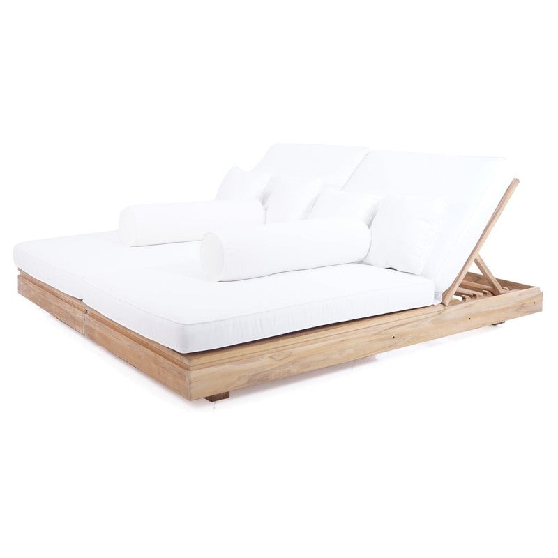 Bora Teak Timber Double Outdoor Sun Lounger