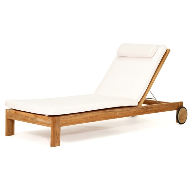Opoa Teak Timber Outdoor Sun Lounger
