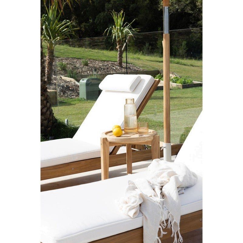 Opoa Teak Timber Outdoor Sun Lounger