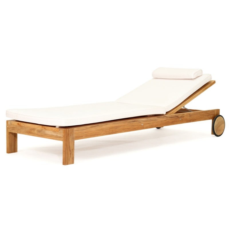 Opoa Teak Timber Outdoor Sun Lounger