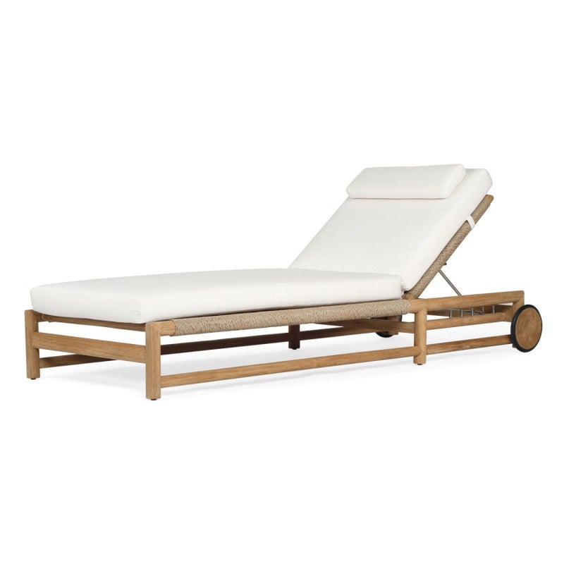 Natamia Teak Timber & Cord Outdoor Sun Lounger