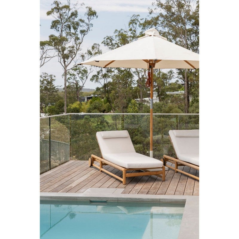 Natamia Teak Timber & Cord Outdoor Sun Lounger