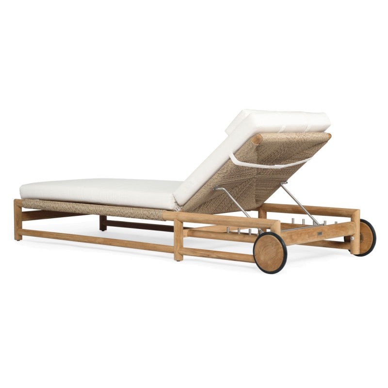 Natamia Teak Timber & Cord Outdoor Sun Lounger
