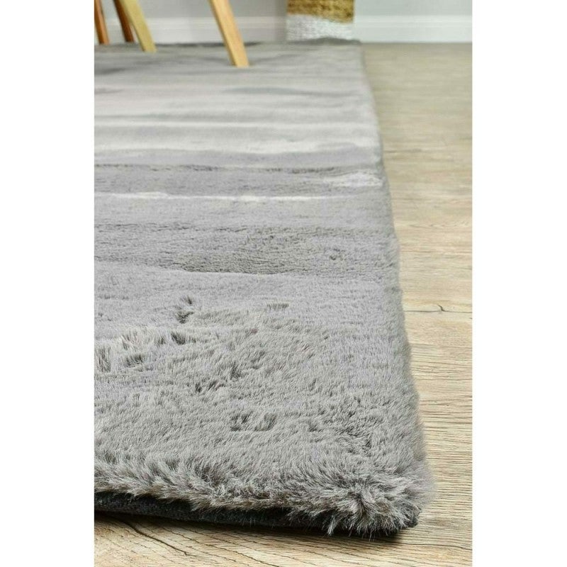Plush Hand Tufted Shag Rug, 160x110cm, Grey
