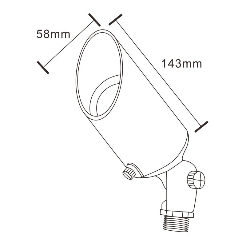 Kent IP65 Garden Spike Spotlight, 12V, 5W, 3000K, Black