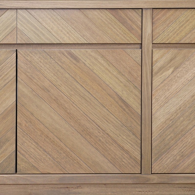 Esbourne Timber Parquetry 4 Door 4 Drawer Buffet Table, 200cm