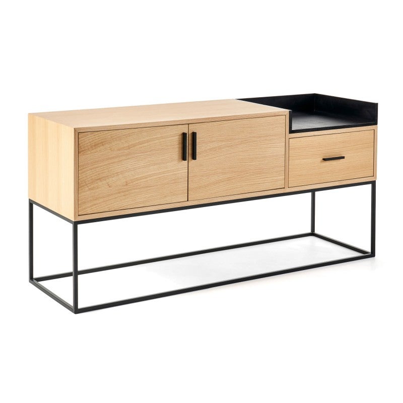 Rixon Oak Timber & Metal 2 Door 2 Drawer Sideboard, 150cm