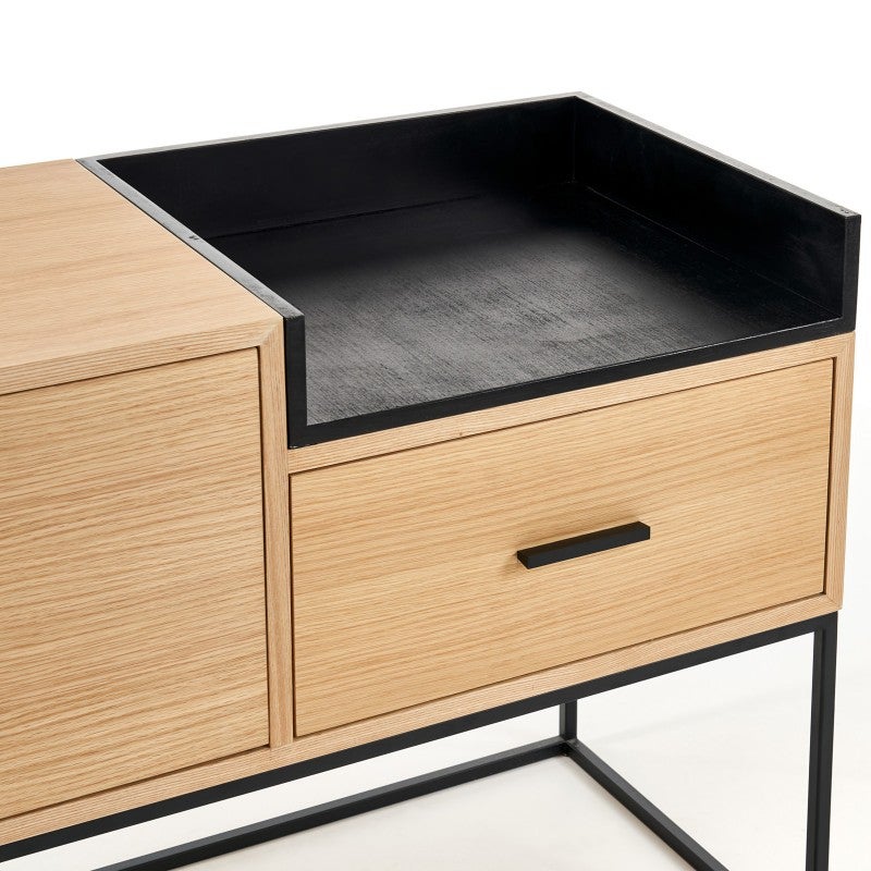 Rixon Oak Timber & Metal 2 Door 2 Drawer Sideboard, 150cm