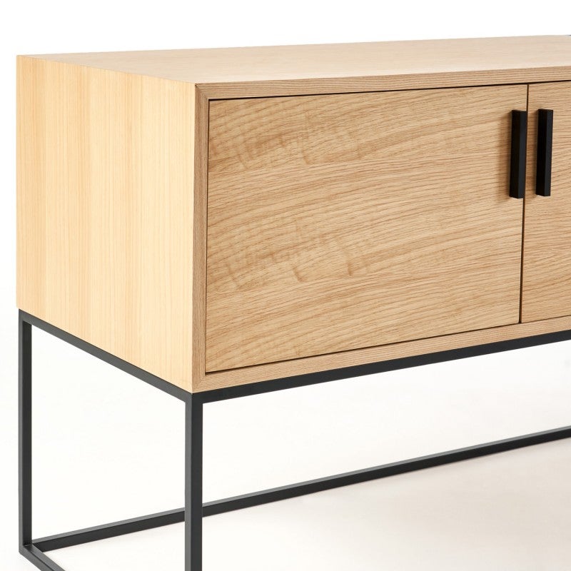 Rixon Oak Timber & Metal 2 Door 2 Drawer Sideboard, 150cm