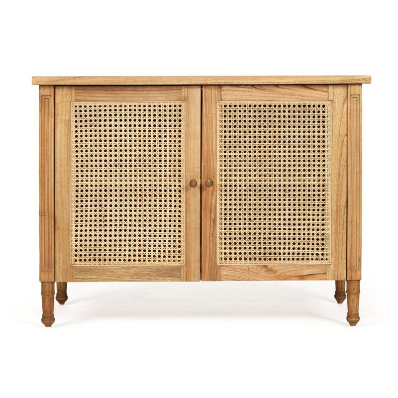 Saman Timber & Rattan 2 Door Sideboard, 110cm, Weathered Oak