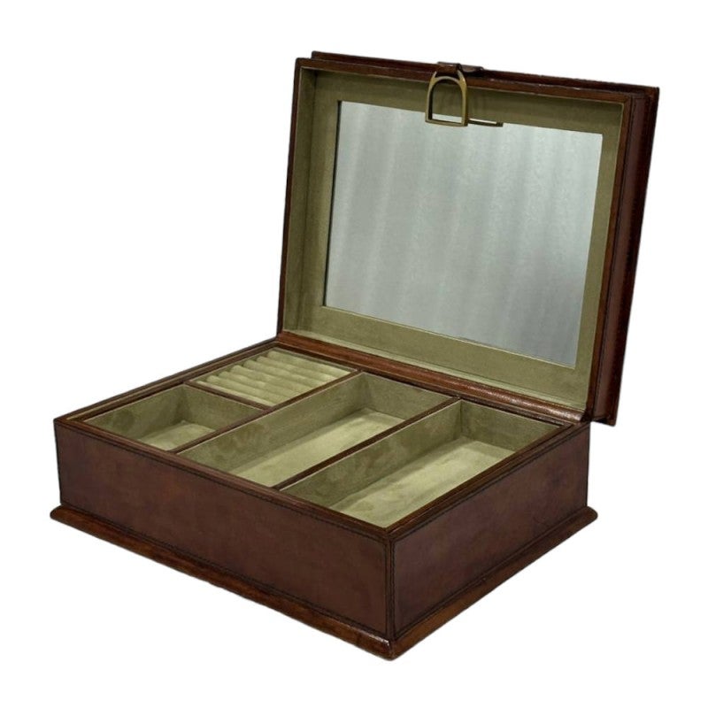 Lederon Leather Jewellery Box, Type A, Tan