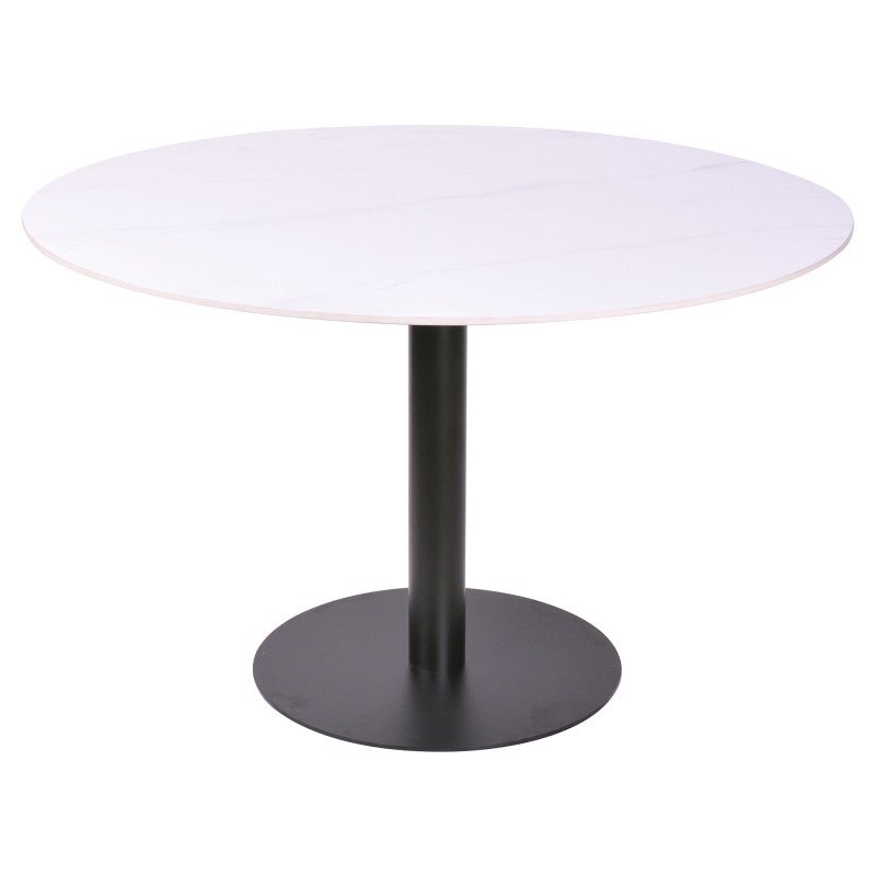 Cresta Ceramic Top Round Dining Table, 120cm, Sevella White
