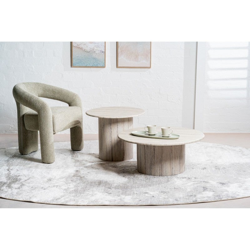 Soryn Artificial Stone Top Round Side Table