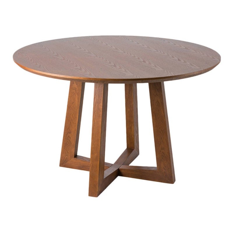 Sloan Commercial Grade Timber Round Dining Table, 120cm, Walnut