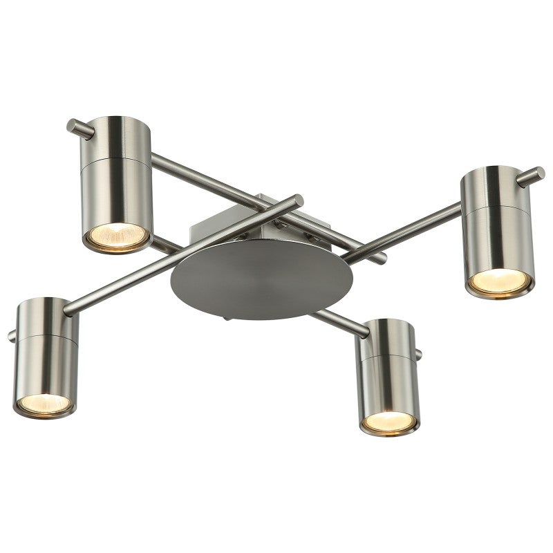 Tache Aluminium Batten Fix Ceiling Light, 4 Light, Chrome