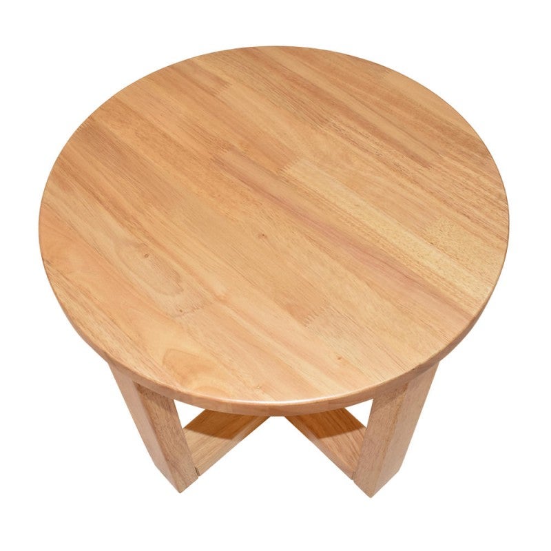 Chunk Commercial Grade Timber Round Coffee Table, 50cm, Natural