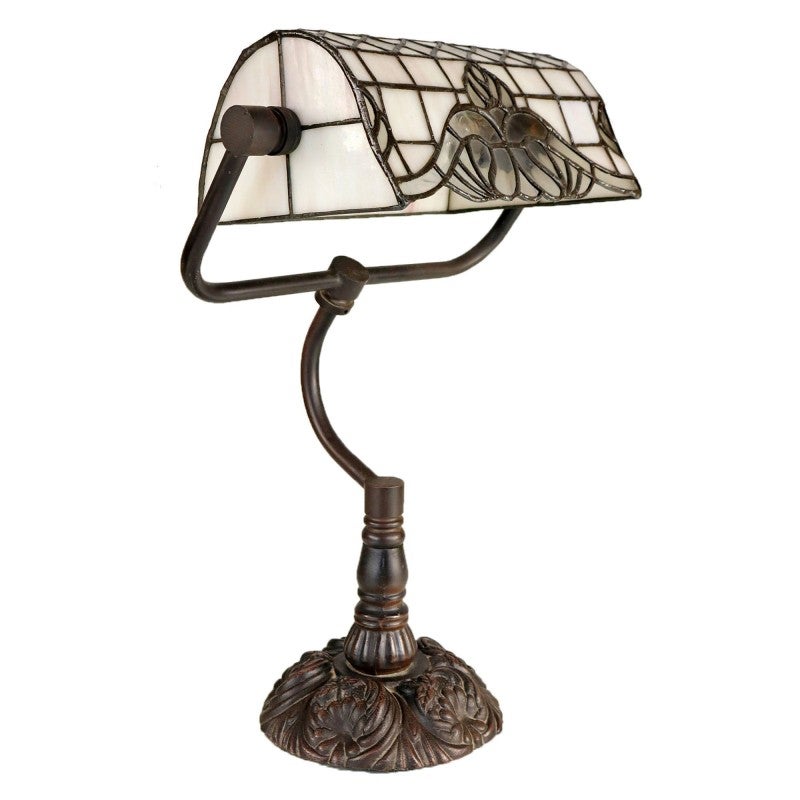 Vienna Tiffany Style Stained Glass Bankers Table Lamp