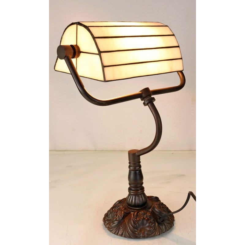 Vienna Tiffany Style Stained Glass Bankers Table Lamp