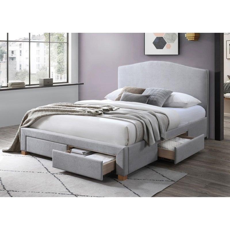 Faleen Fabric Platform Bed with Drawers, King
