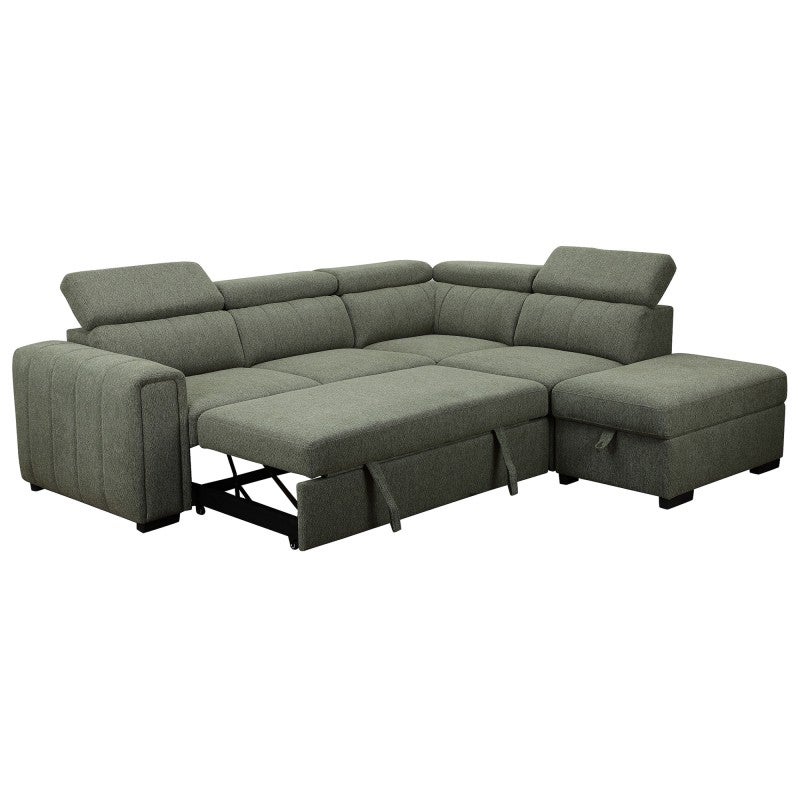 Orrick Fabric Modular Corner Sofa, 4.5 Seater with Pull Out Sofa Bed ...