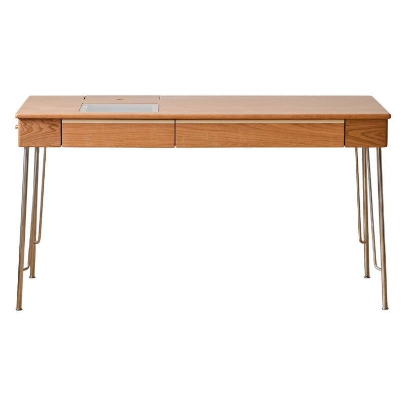 Muko American Cherrywood & Stainless Steel Study Desk, 140cm