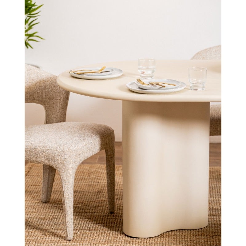 Cyric Micro Cement Coated Oval Dining Table, 220cm