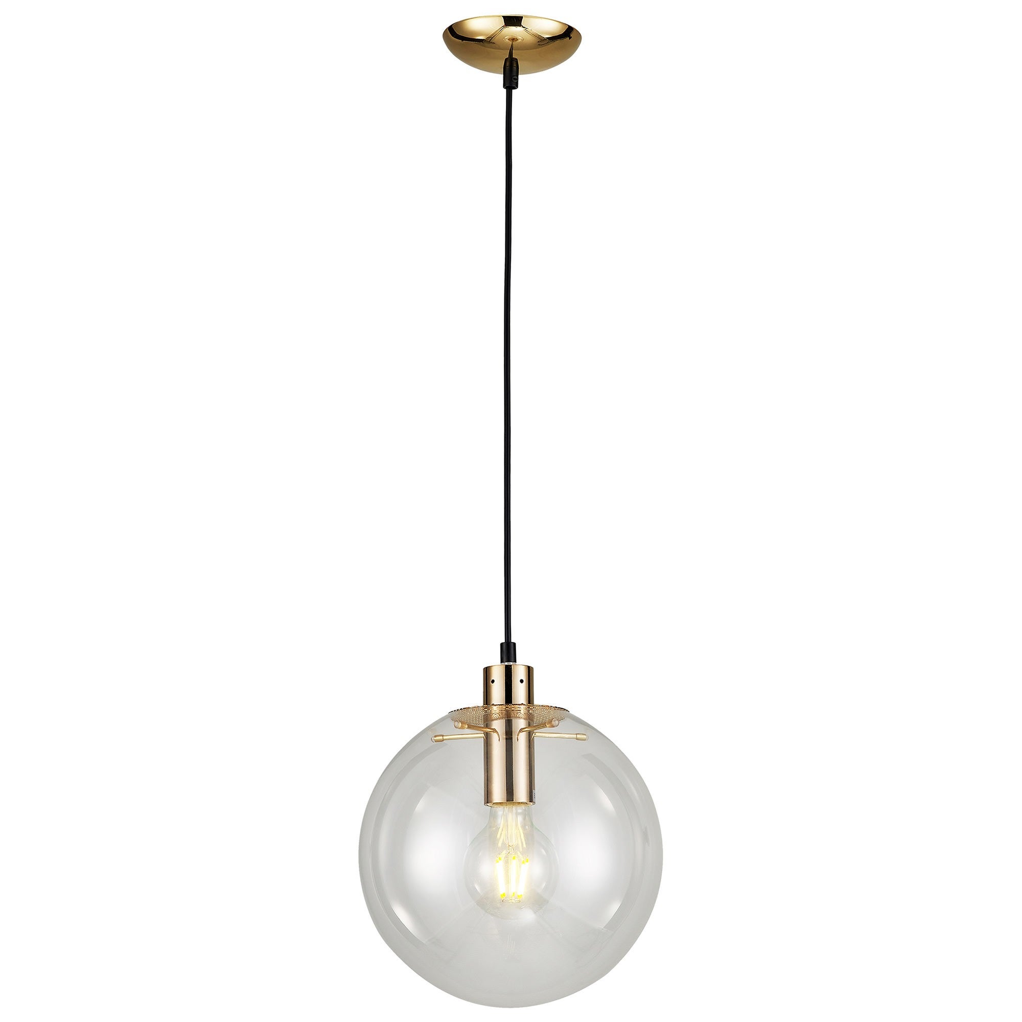 Cassius Glass Sphere Pendant Light, Medium, Gold