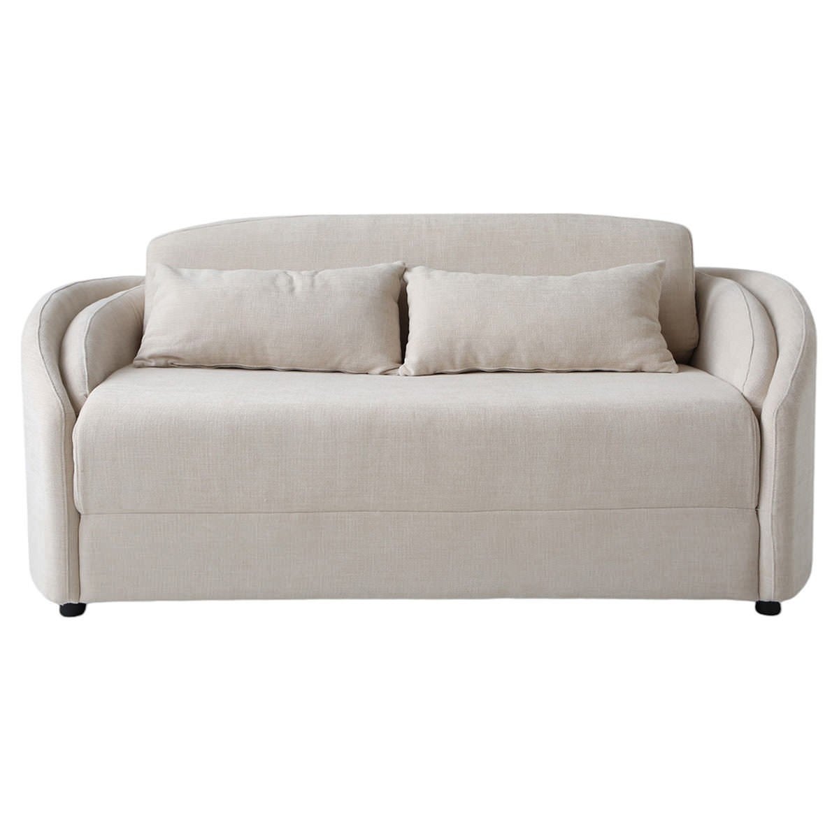 Cuddle Fabric Fold Out Sofa Bed, Double, Beige