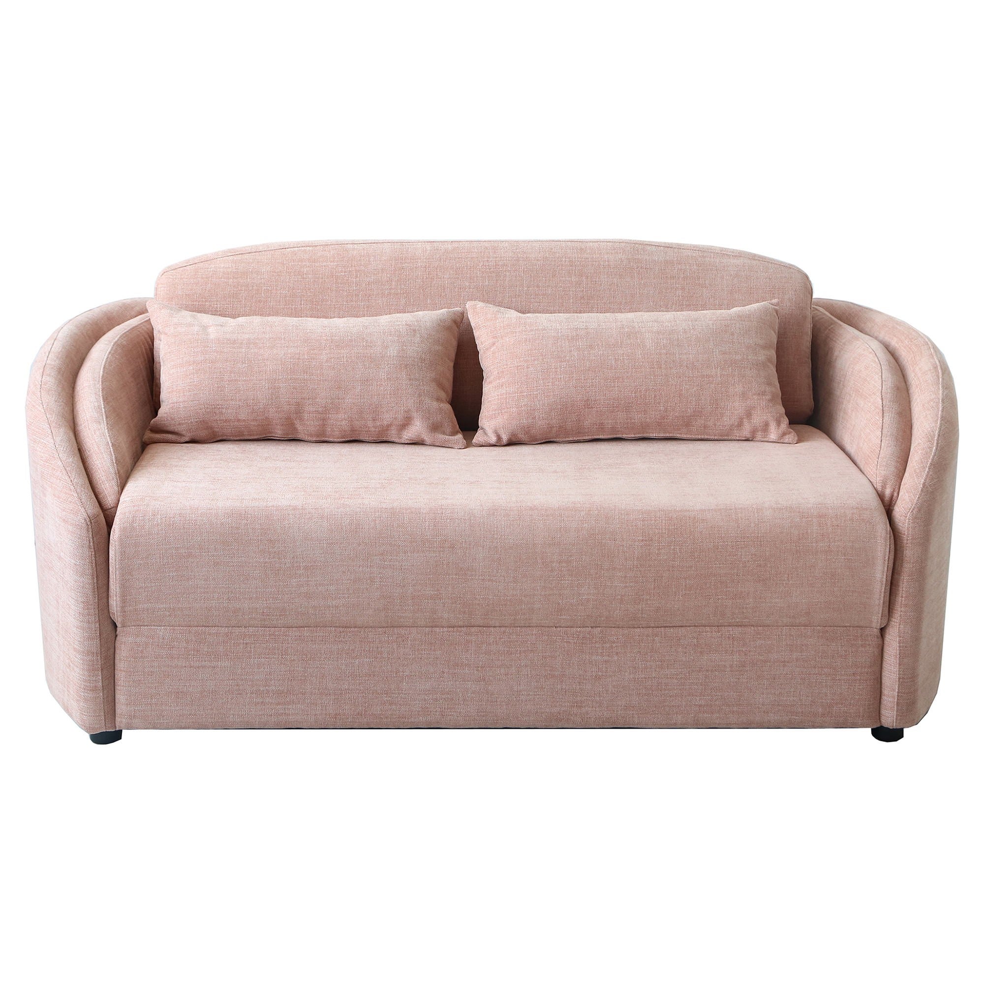 Cuddle Fabric Fold Out Sofa Bed, Double, Blush