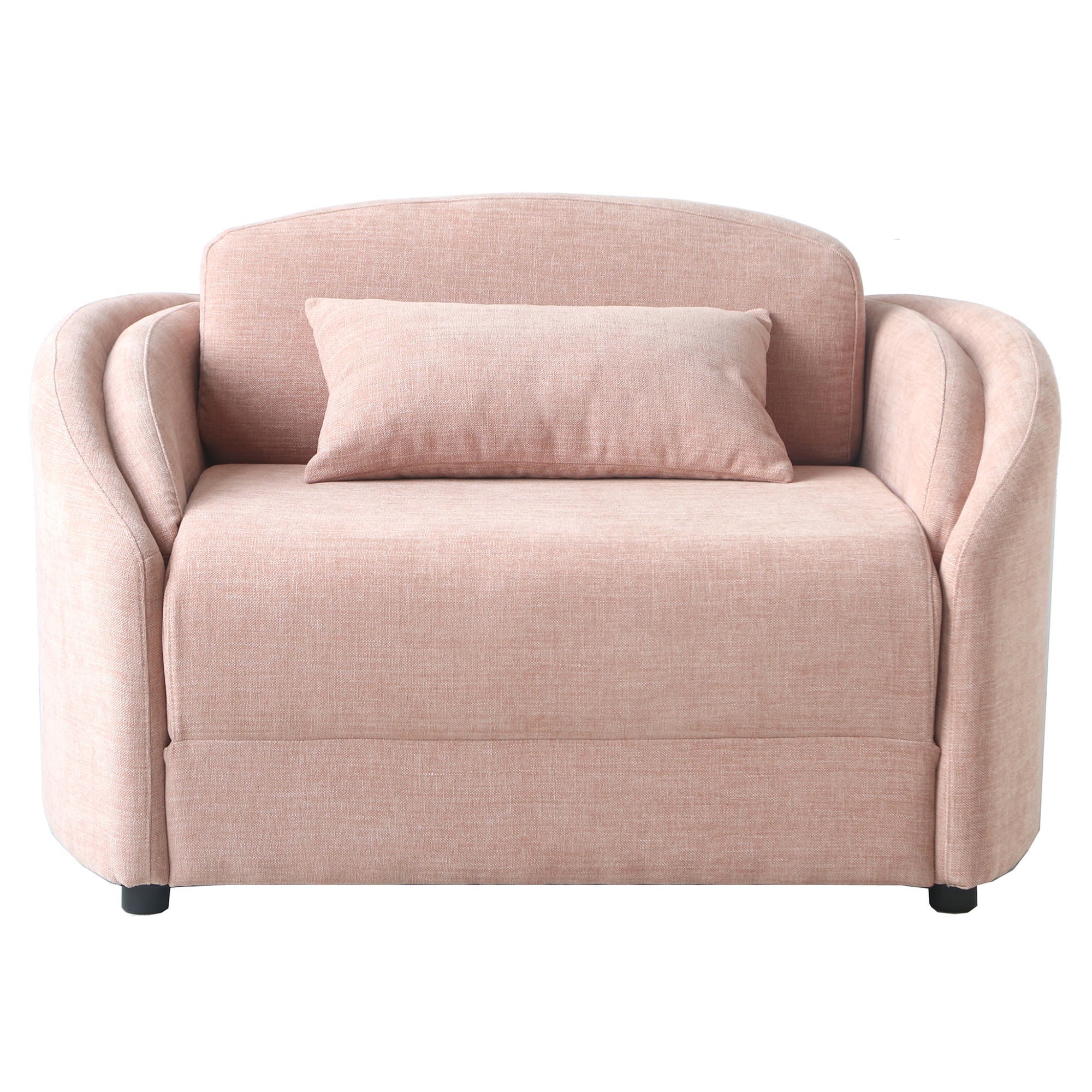 Cuddle Fabric Fold Out Sofa Bed, Single, Blush