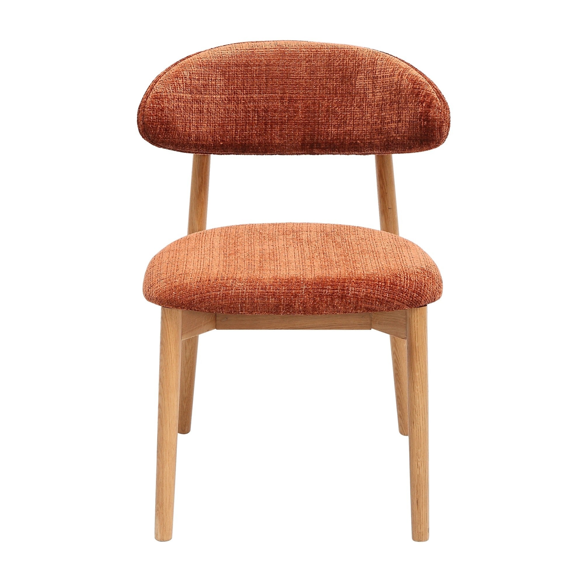 Emir Commercial Grade Fabric & American Oak Dining Chair, Terracotta ...