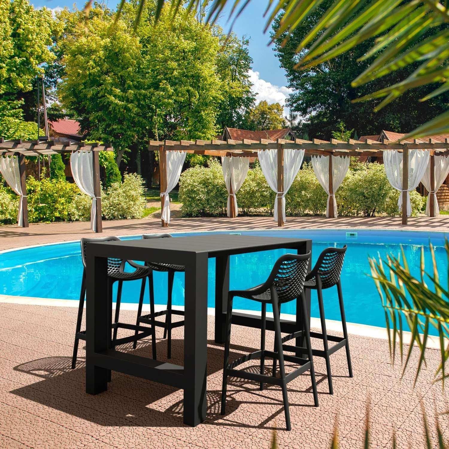 Outdoor bar table black store