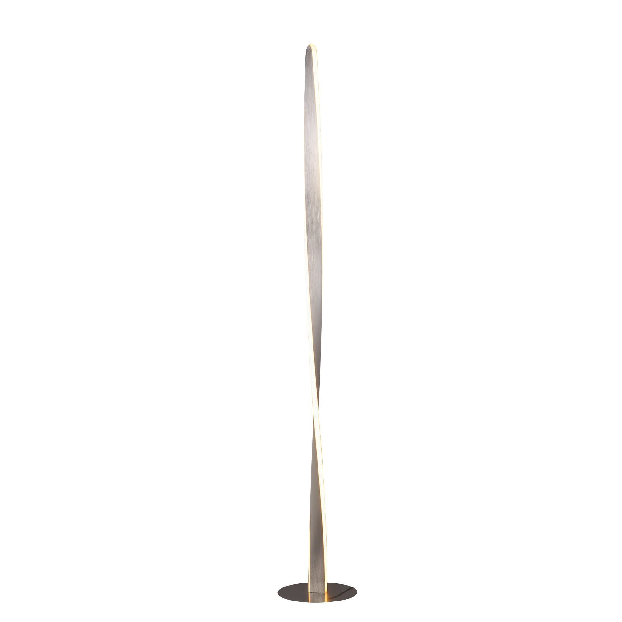 Enhalus Metal Twist LED Floor Lamp, Brushed Chrome
