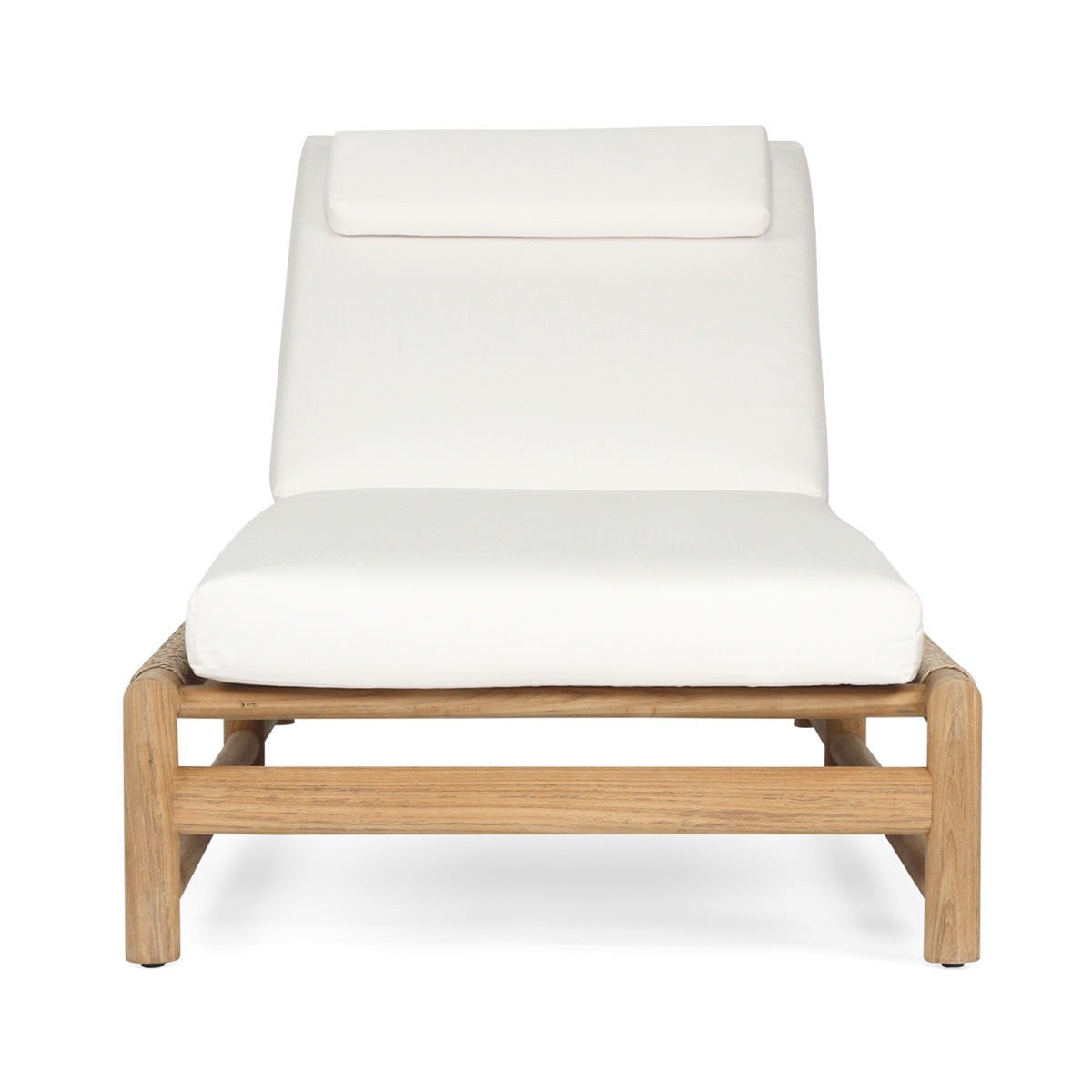 Natamia Teak Timber & Cord Outdoor Sun Lounger