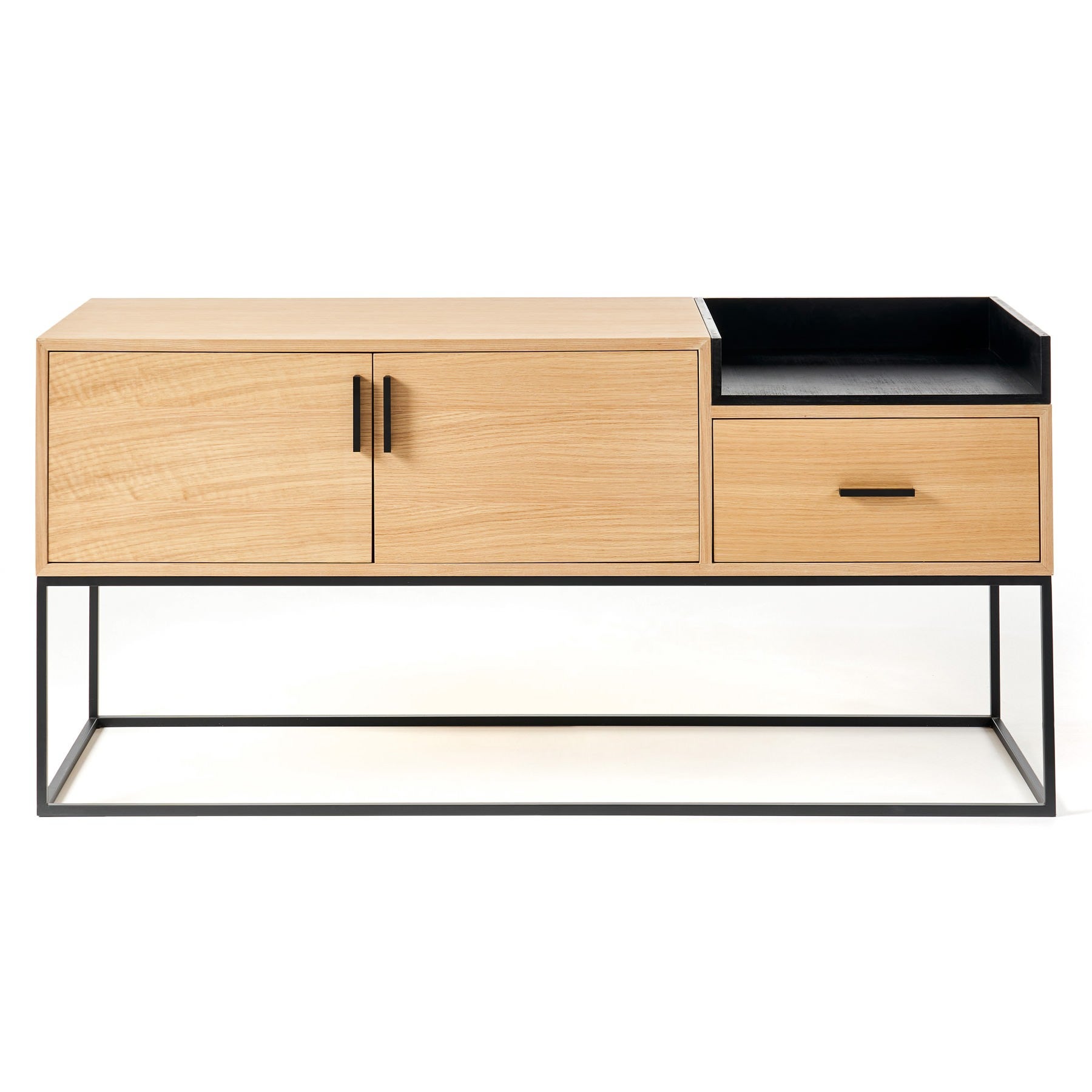 Rixon Oak Timber & Metal 2 Door 2 Drawer Sideboard, 150cm
