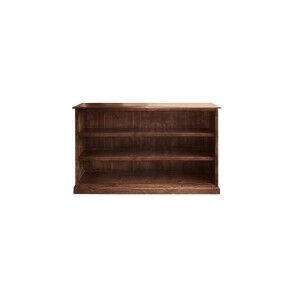 LA New Zealand Pine Timber Low Bookcase, 150cm, Light Walnut