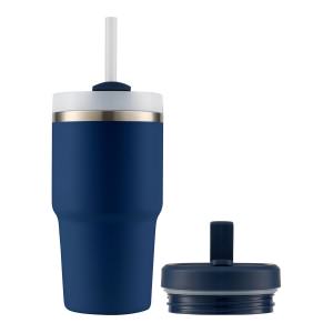 Avanti HydroQuench Stainless Steel Smoothie Tumbler with Two Lid, 550ml, Navy