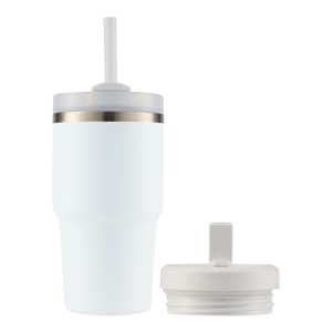 Avanti HydroQuench Stainless Steel Smoothie Tumbler with Two Lid, 550ml, White