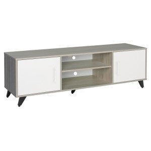 Hana 2 Door TV Unit, 149cm, Light Oak / White