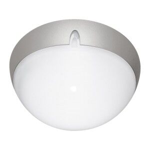 Polydome IP66 Italian Made Exterior Ceiling Light, Round, Small, Silver