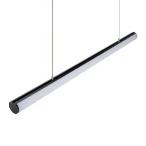 Pipe Aluminium Dimmable LED Linear Pendant Light, 120cm, 3000K, Black