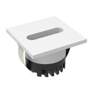 Aura Aluminium Recessed LED Square Steplight, Slot Open, 24V, CCT, White