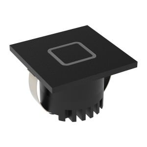 Aura Aluminium Recessed LED Square Steplight, Square Ring, 24V, CCT, Black