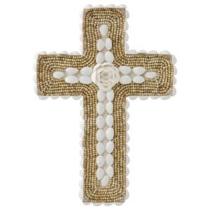 Naomi Handcrafted Shell Cross Wall Decor