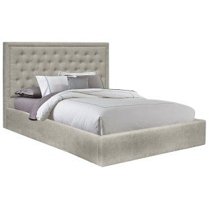 Ritz Fabric Platform Bed, Queen, Champagne