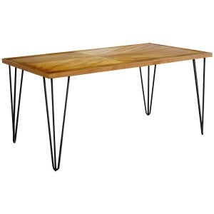 Carlina Wood & Metal Dining Table, 160cm
